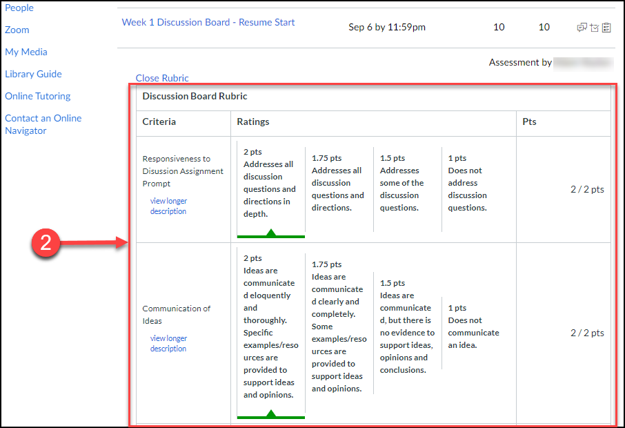 Canvas Assignment Feedback | Wilmington University