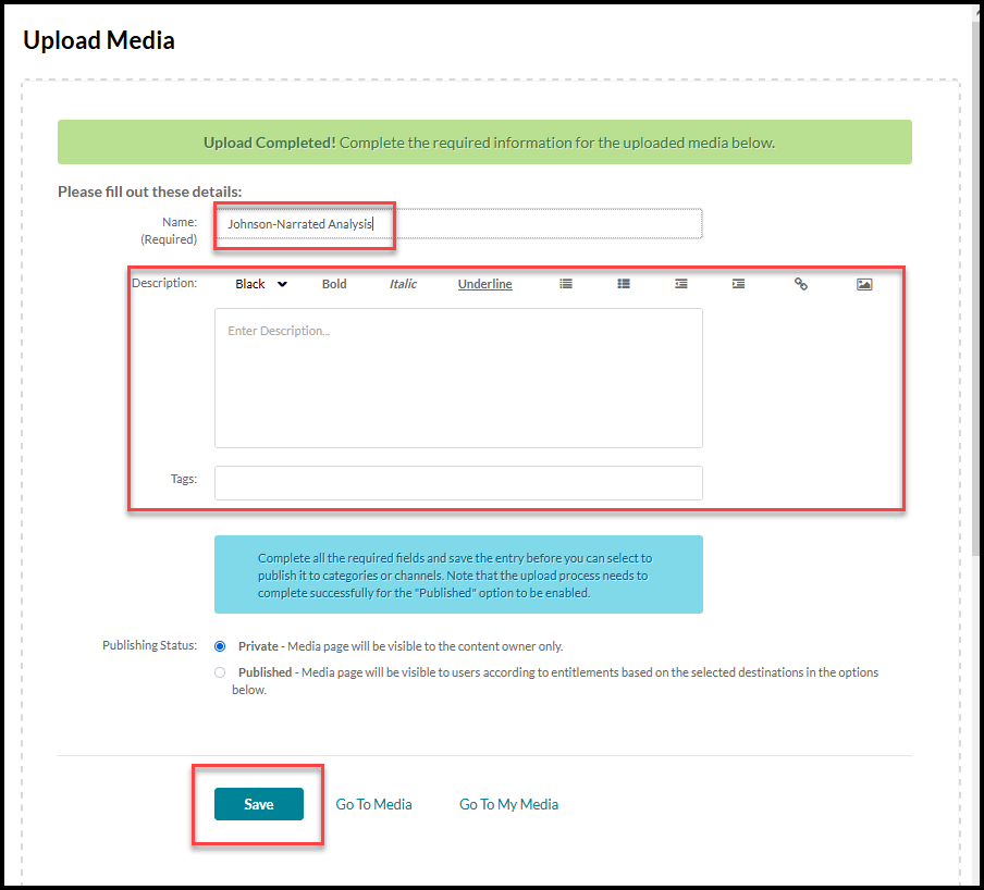 Uploading a Pre-recorded Video into Kaltura | Wilmington University